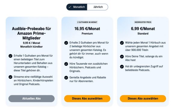 Audible Standard vs. Premium: Das steckt wirklich im neuen Abo-Modell